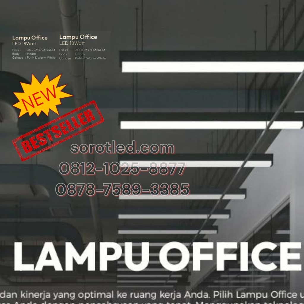Lampu Gantung Kantor LED 18W 36W Terbaru | Cahaya Glodok