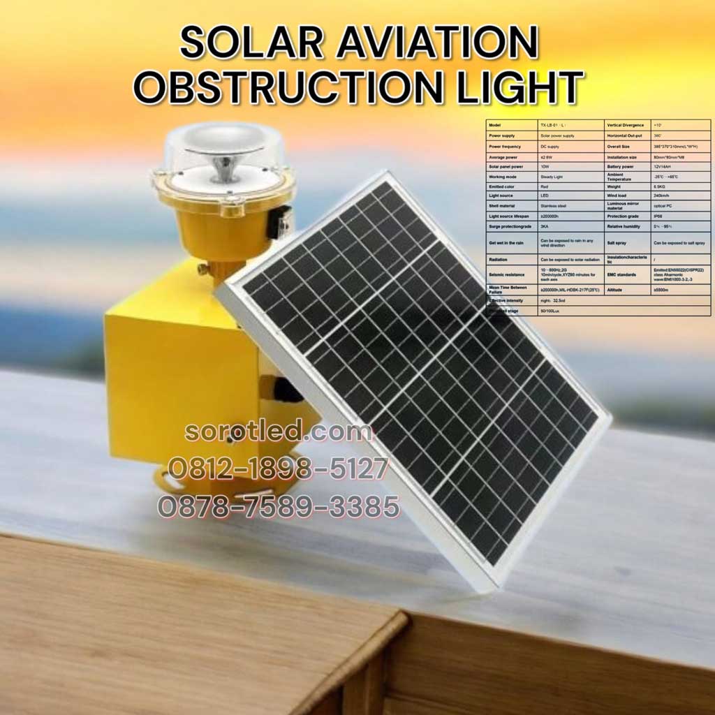 Lampu Menara OBSTRUCTION Solar Cell Terbaru | Cahaya Glodok