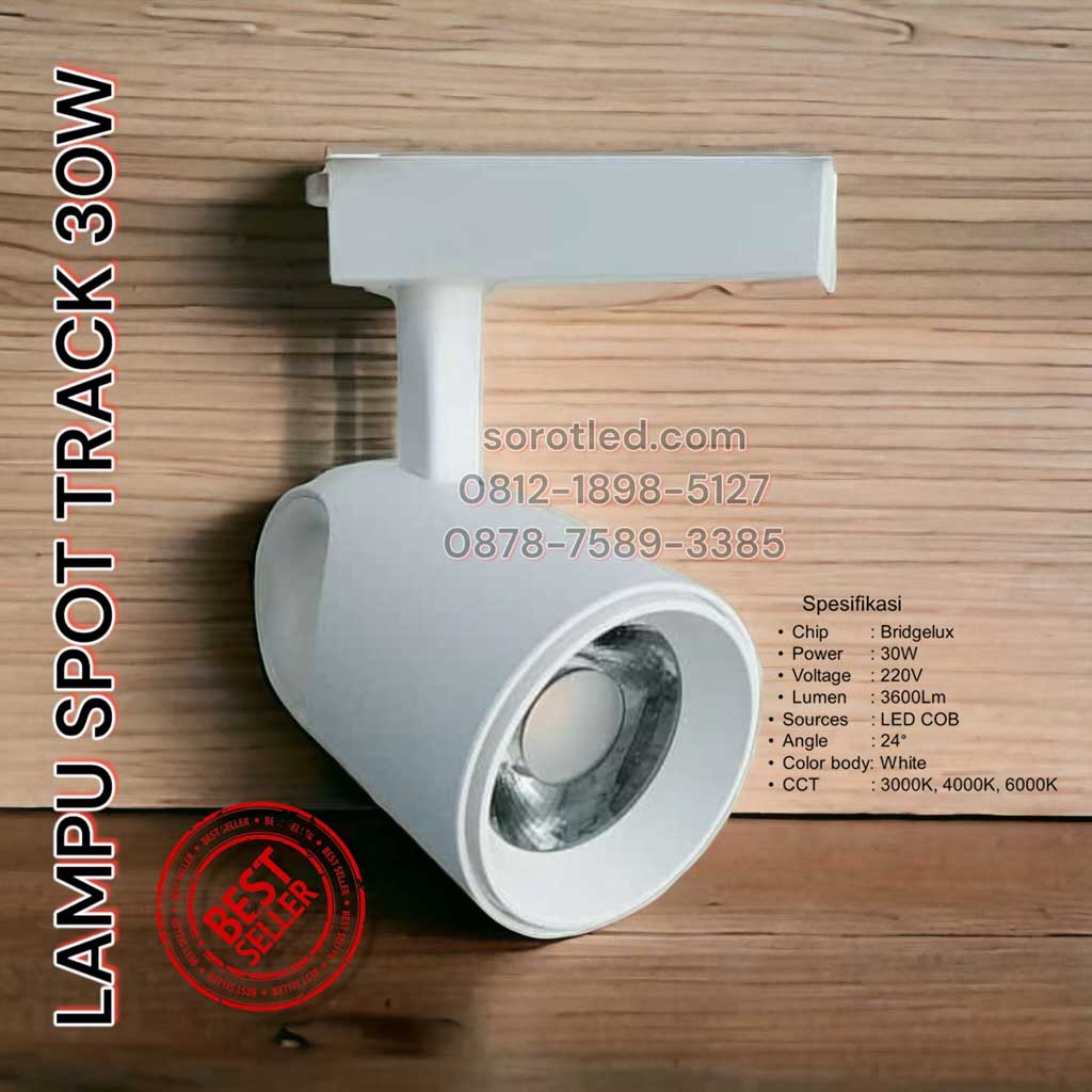 Lampu Spot Track 30W LED Harga Terbaru | Cahaya Glodok