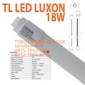 Jual Lampu TL LED LUXON 18W 130 lm/w 2340 lumen | sorotled.com